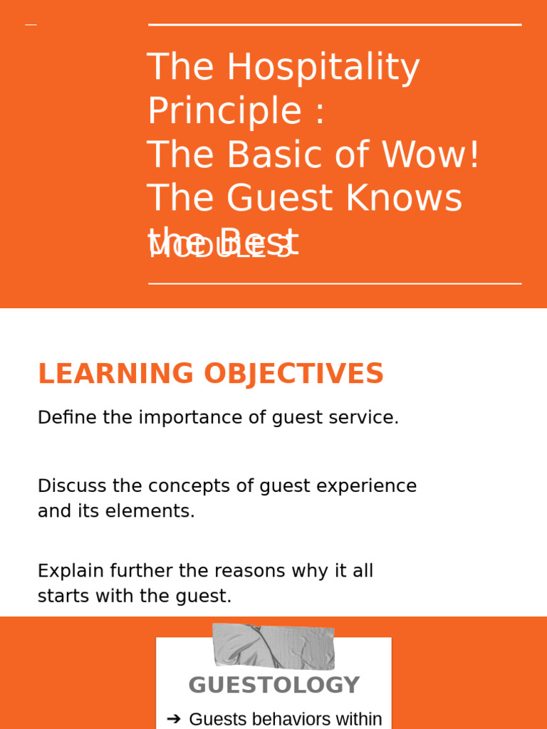 Understanding Guest Experience Principles | PDF | Hamburgers | Customer