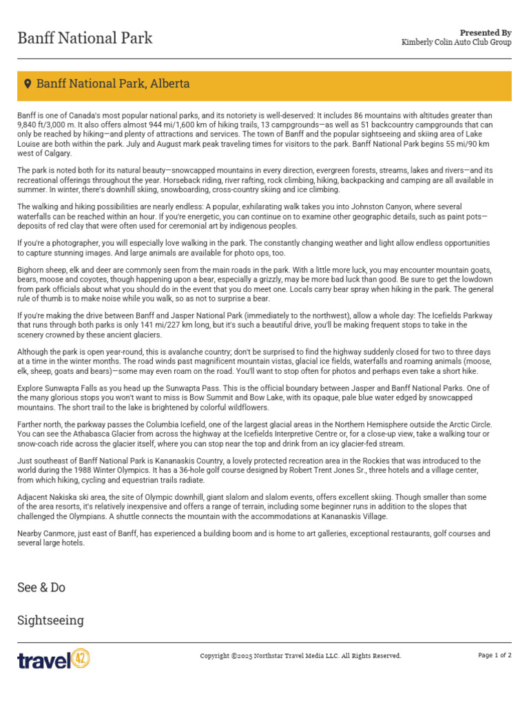 Banff National Park-7 - 16 - 2025 | PDF