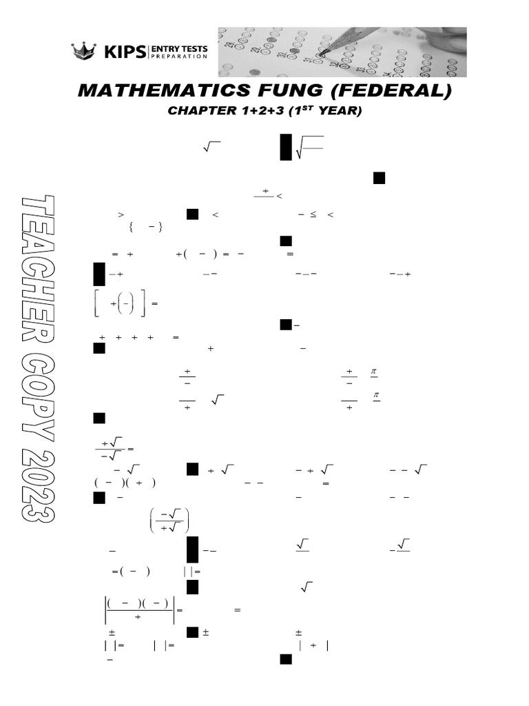 Mathematics Fung (Federal) : CHAPTER 1+2+3 (1 Year) | PDF | Matrix (Mathematics) | Algebra