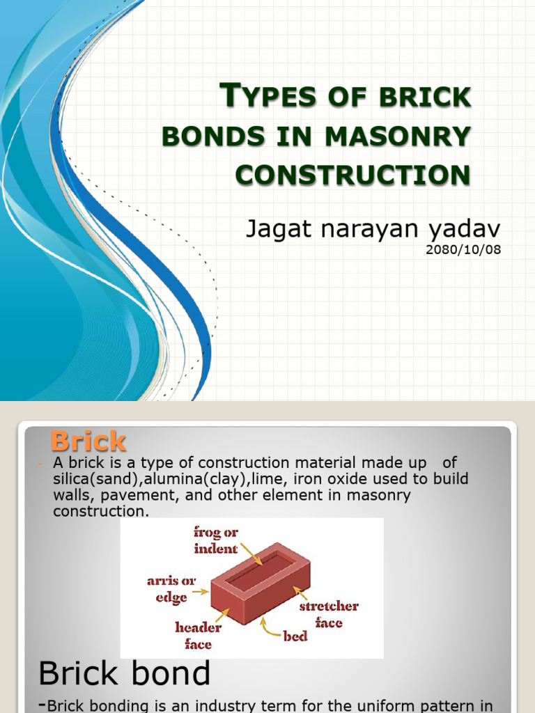 Types of Brick Bonds in Masonry Construction - 1 | PDF | Brick | Masonry