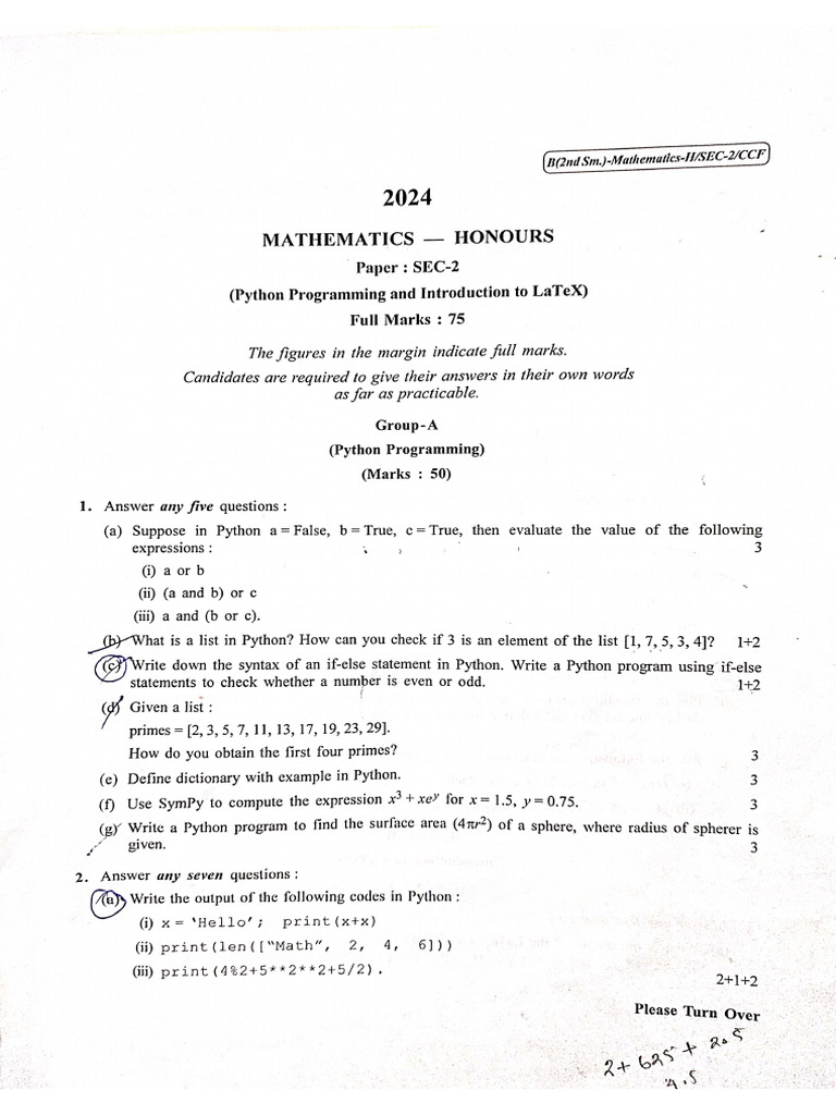 SEC 2.1 2 (Python & Latex) | PDF