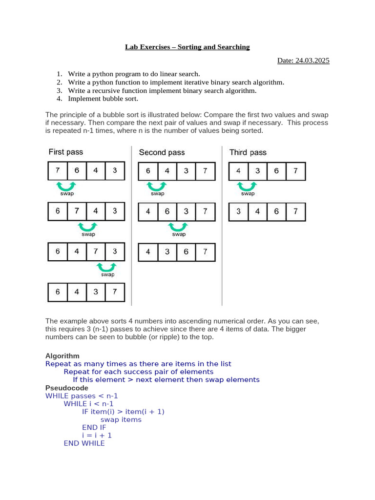 Lab - Searching and Sorting | PDF