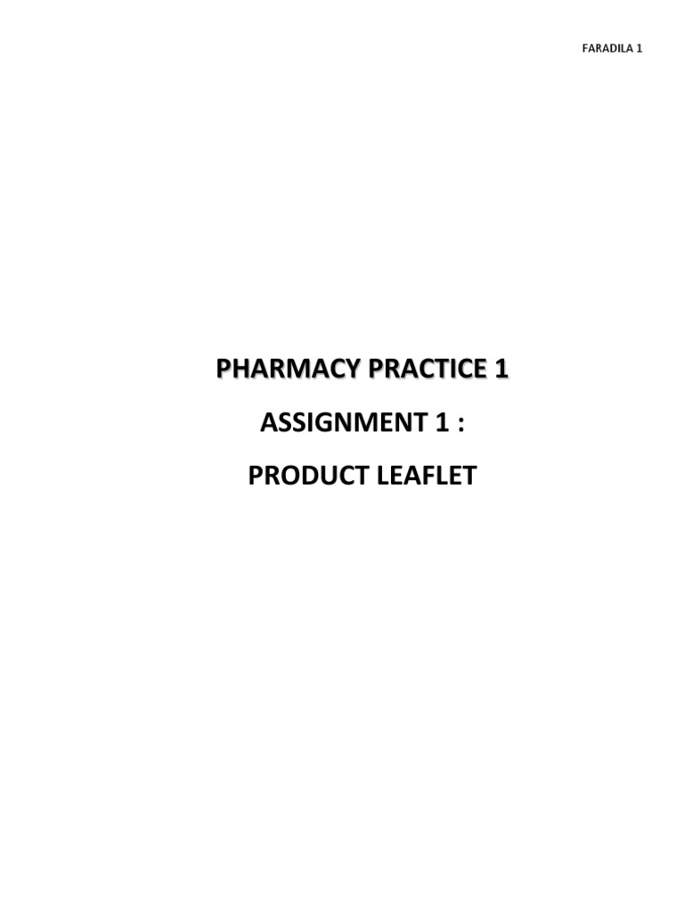Example of Product Leaflet's Assignment | PDF | Adverse Effect ...