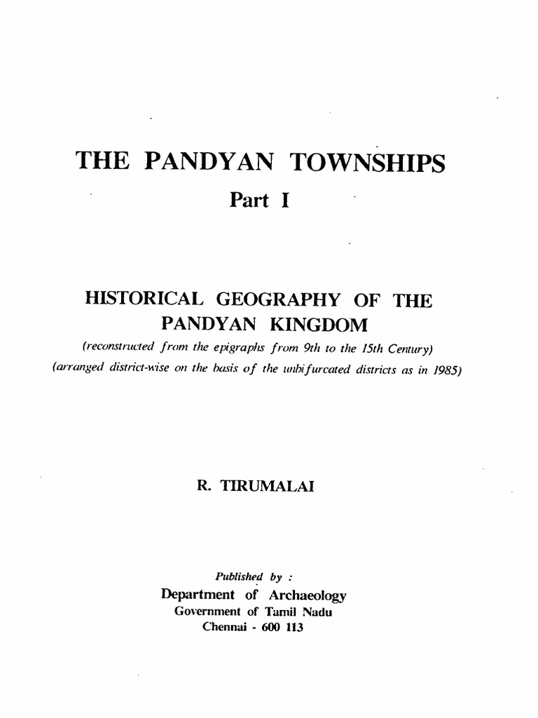 The Pandyan Townships Part-I | PDF