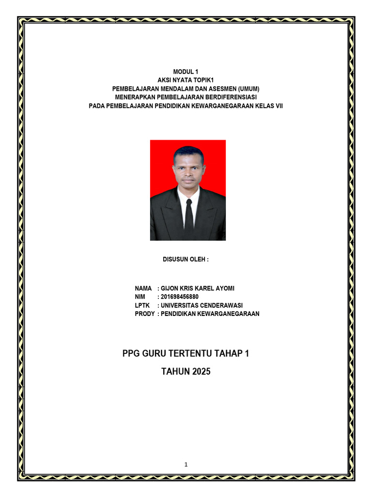 Modul Ajar PPG 2025: Pembelajaran Berdiferensiasi | PDF