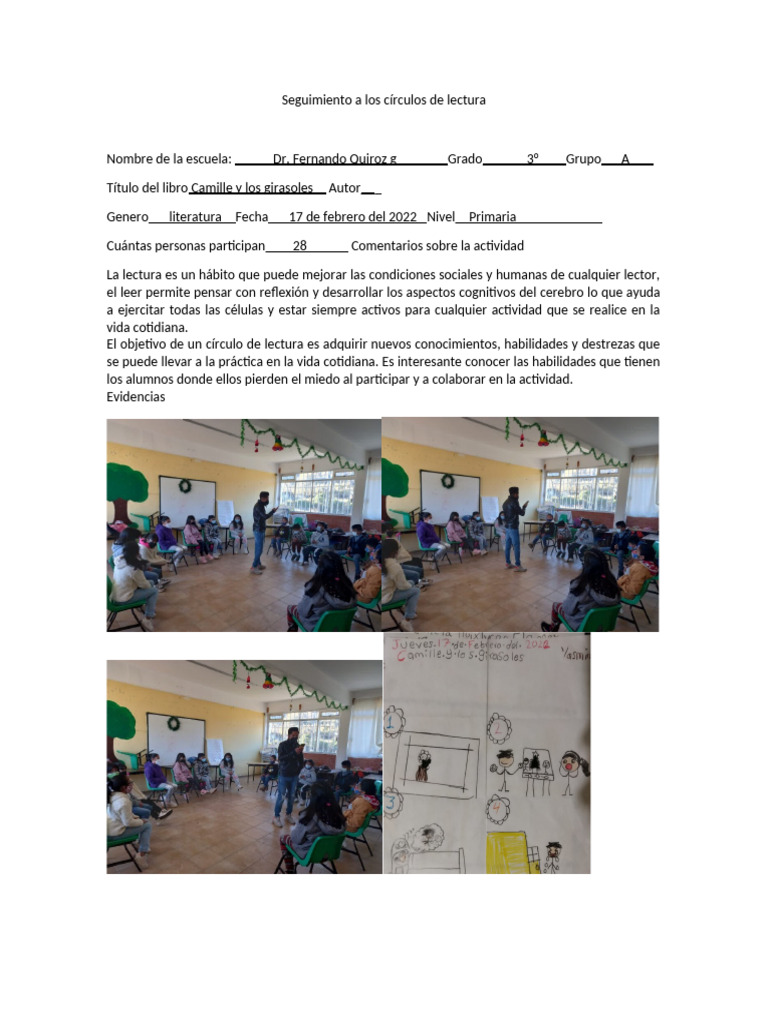 Seguimiento A Los Círculos de Lectura y Escritura | PDF
