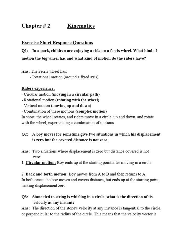 Class 10 Physics: Kinematics Notes | PDF | Acceleration | Rotation