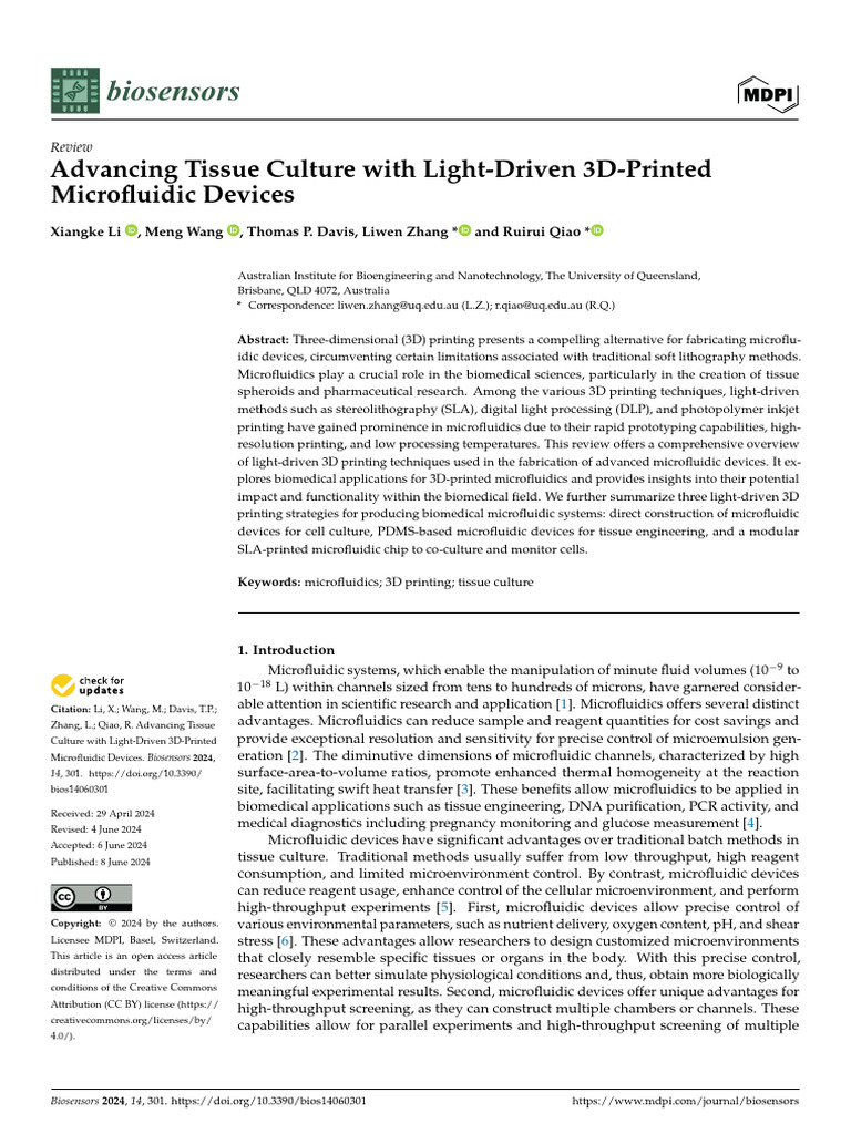 2024 - Li - Advancing Tissue Culture With Light Driven 3D Printed ...