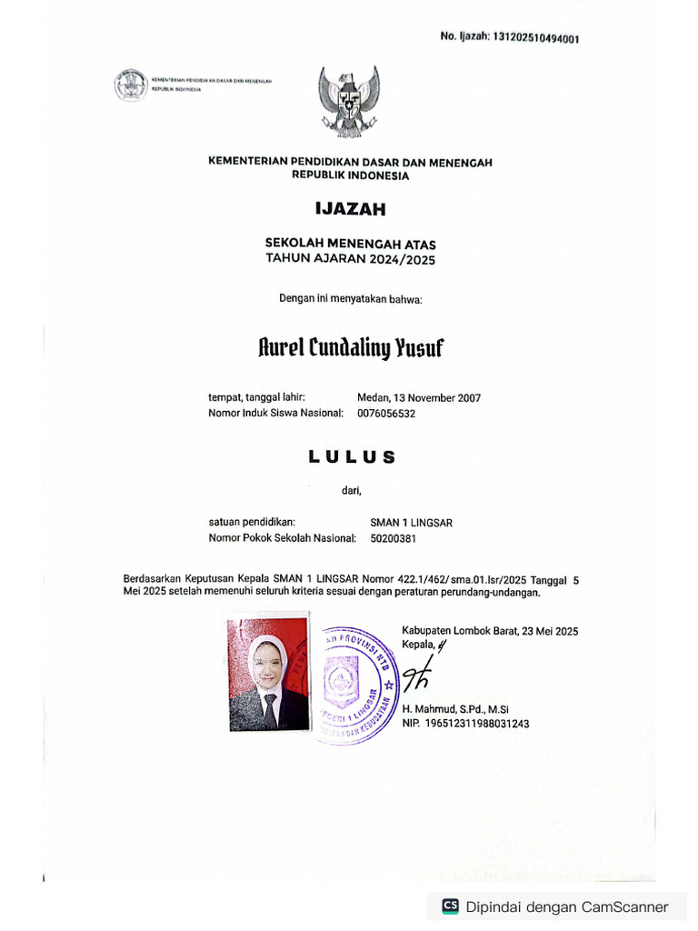 Ijazah Dan Transkip Nilai | PDF