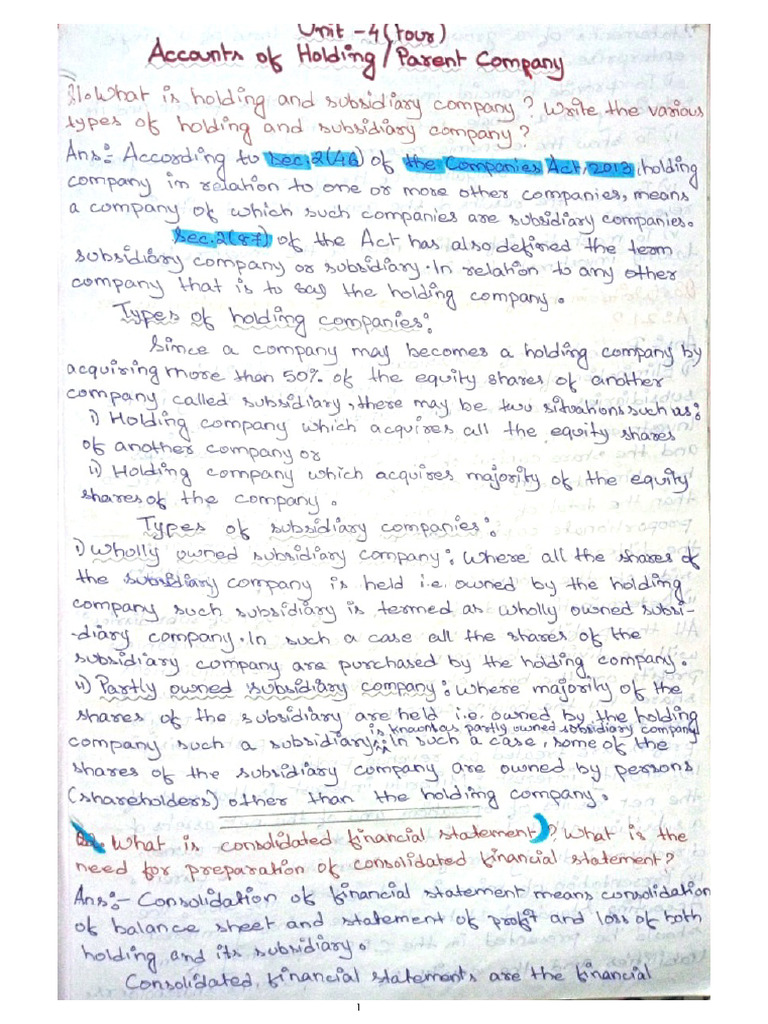 Corporate Accounting Unit-4 | PDF