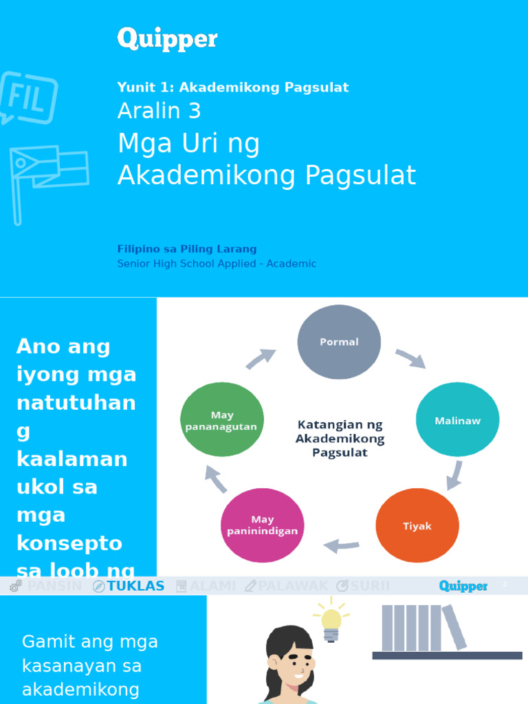 FPL 11 - 12 Q1 0103 - Mga Uri NG Akademikong Pagsulat | PDF