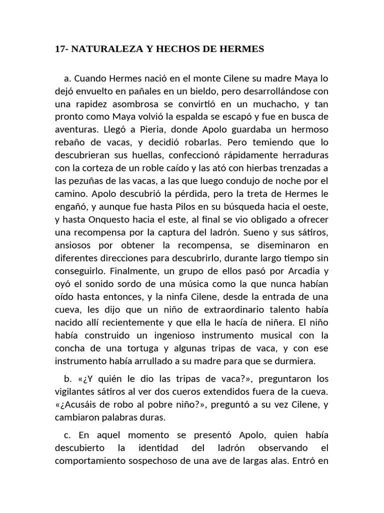 17 - Naturaleza y Hechos de Hermes | PDF | Apolo