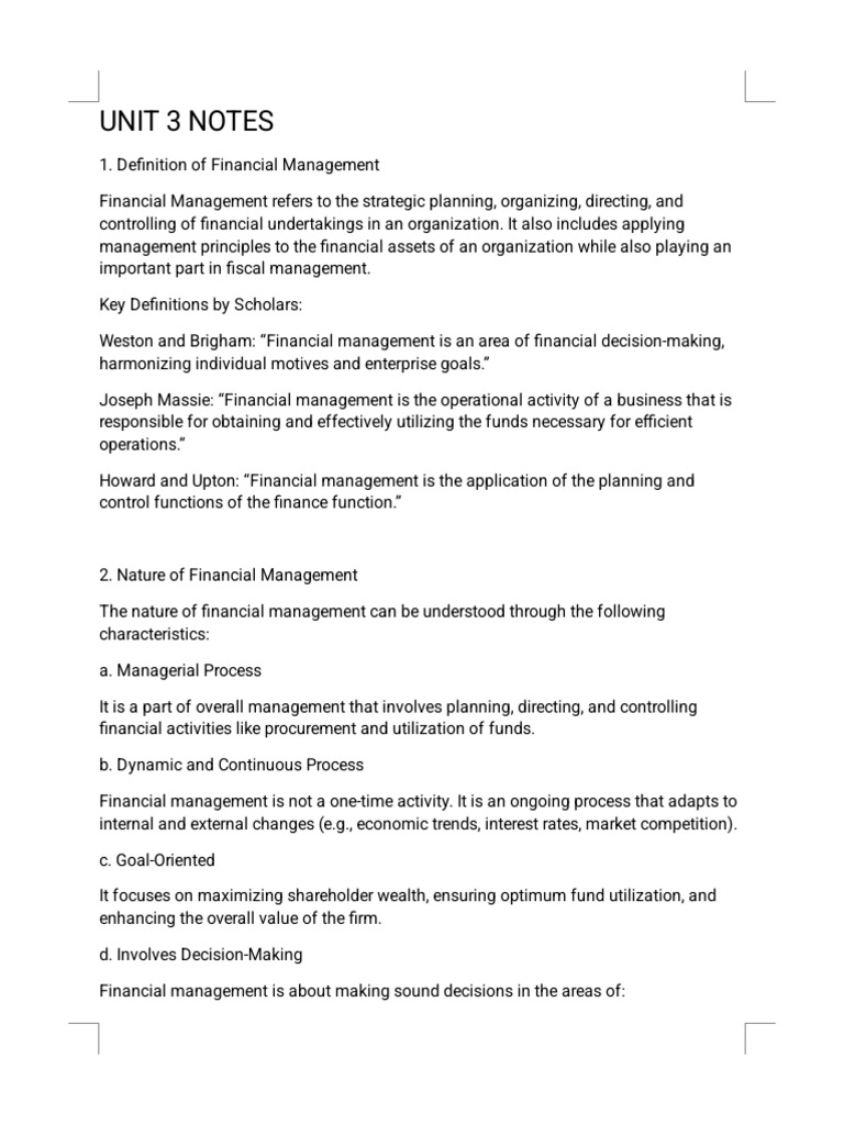 Fam Unit4 Notes | PDF | Cost Of Capital | Capital Structure