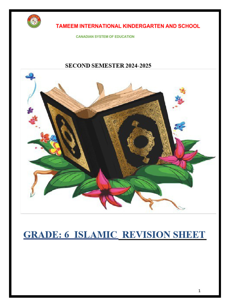 Revision Worksheet Grade 6 | PDF | Hajj | Abrahamic Religions