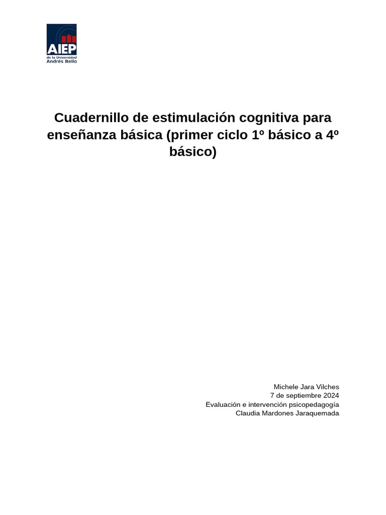Cuadernillo de Estimulación Cognitiva | PDF | Percepción | Memoria