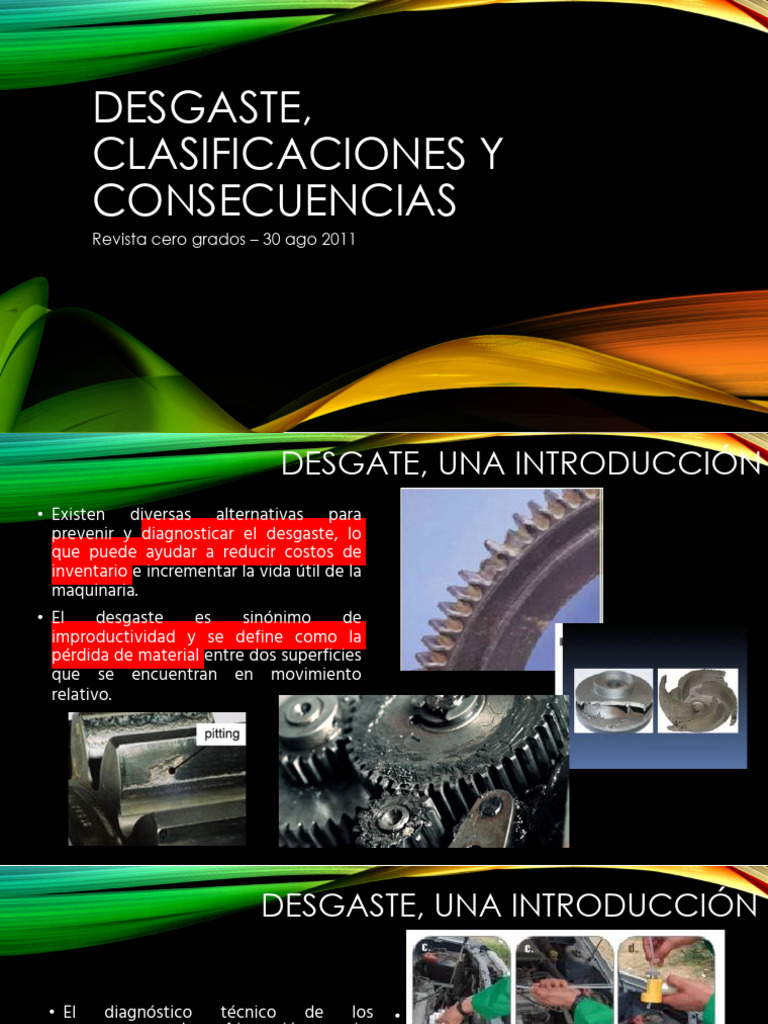 Prevención y Tipos de Desgaste en Maquinaria | PDF | Rodamiento ...