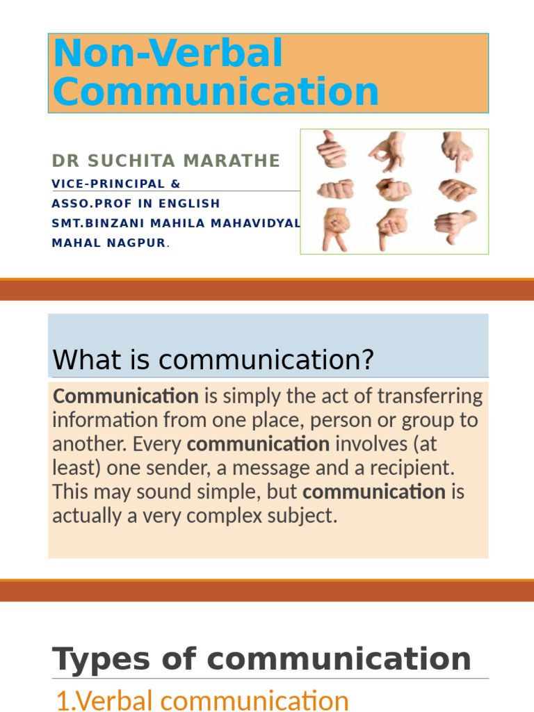 Non Verbal Communication | PDF | Nonverbal Communication | Communication