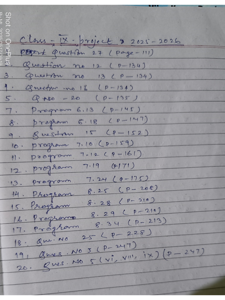 Class9 Computer Project 2025 | PDF