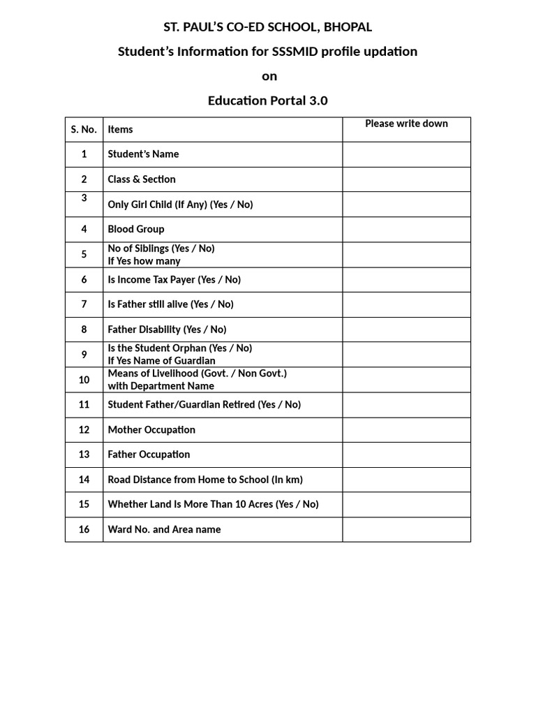 SSSMID Profile Updation On 3.0 | PDF