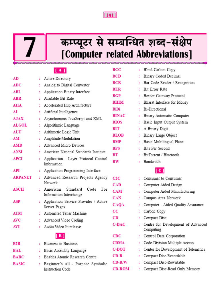Computer Abbreviations Glossary | PDF | Computer Network | Internet