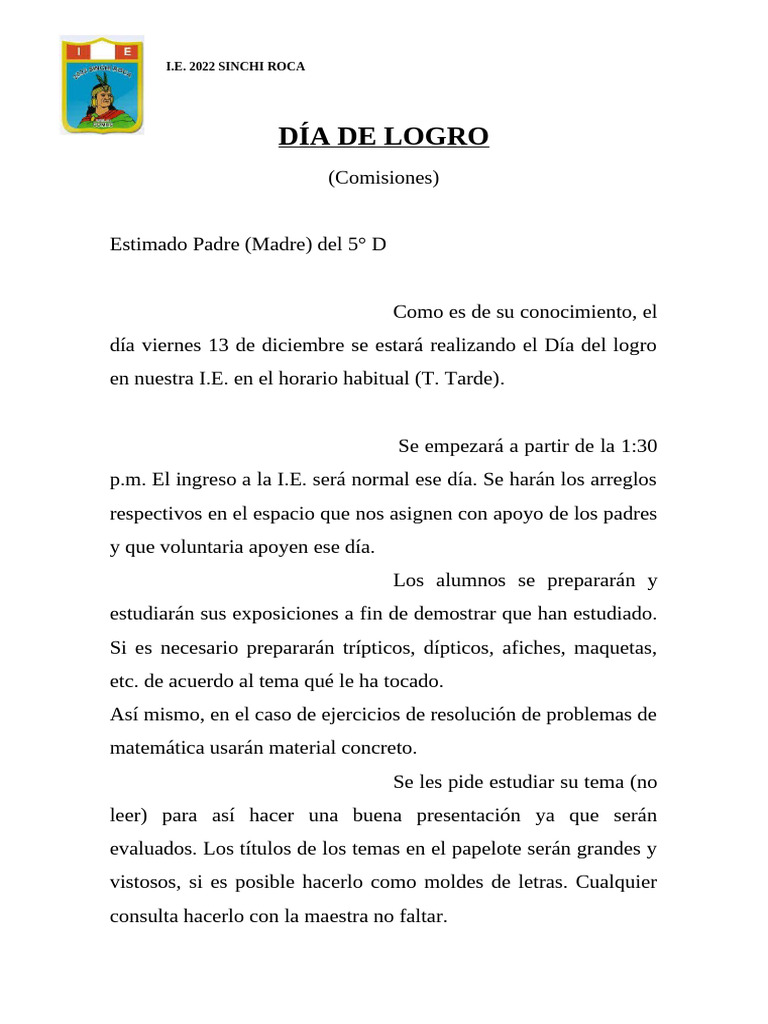 Dia Del Logro (3) Corregido | PDF