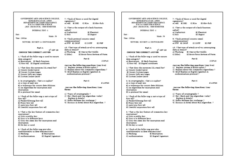 NSC MSC 3 - Copy (2 Files Merged) | PDF | Key (Cryptography) | Encryption