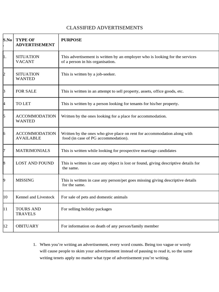 Classified Advertisements-2 | PDF