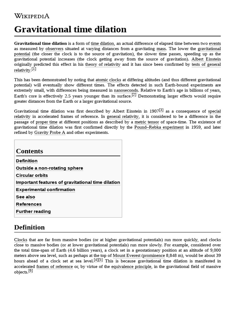 Gravitational Time Dilation | PDF | Gravity | Astrophysics