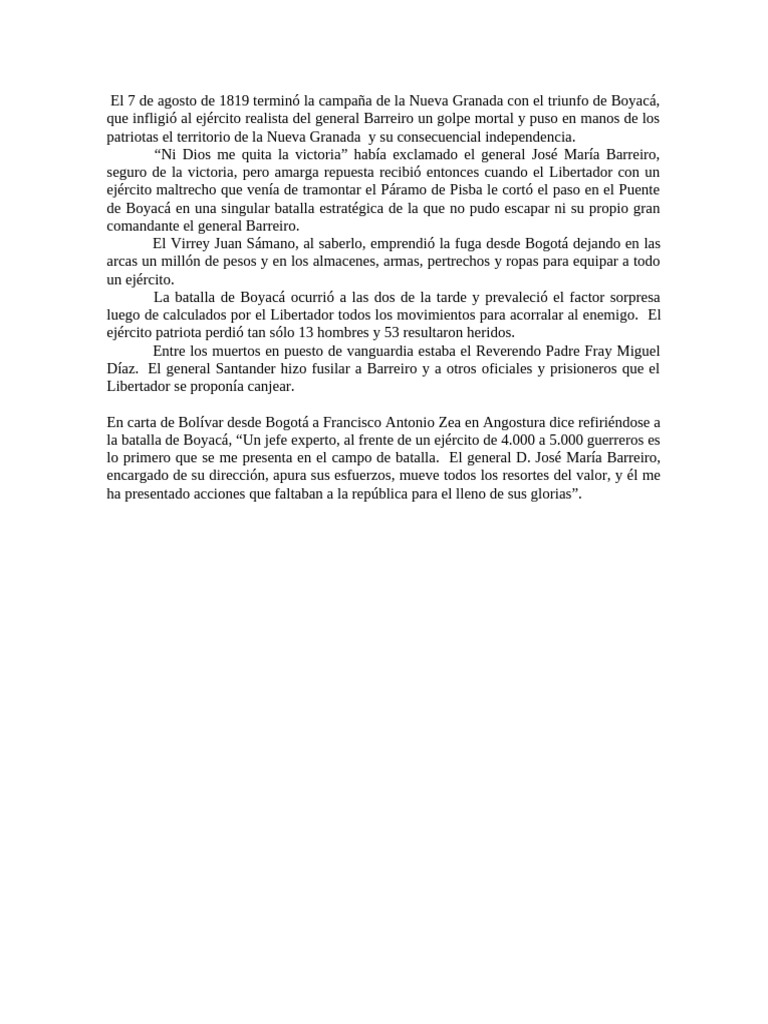 Batalla de Boyaca | PDF