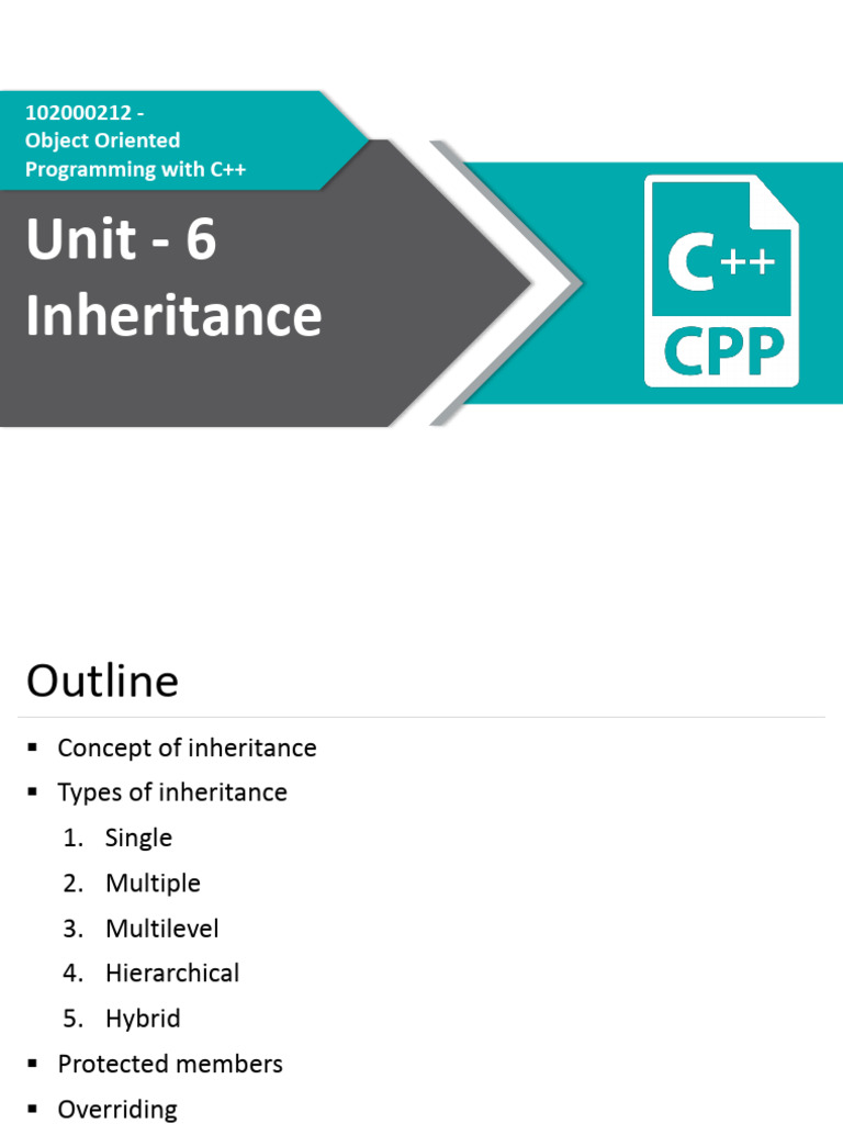 6presentations - PPT - Unit 6 - Inheritance | PDF | Inheritance (Object Oriented Programming ...