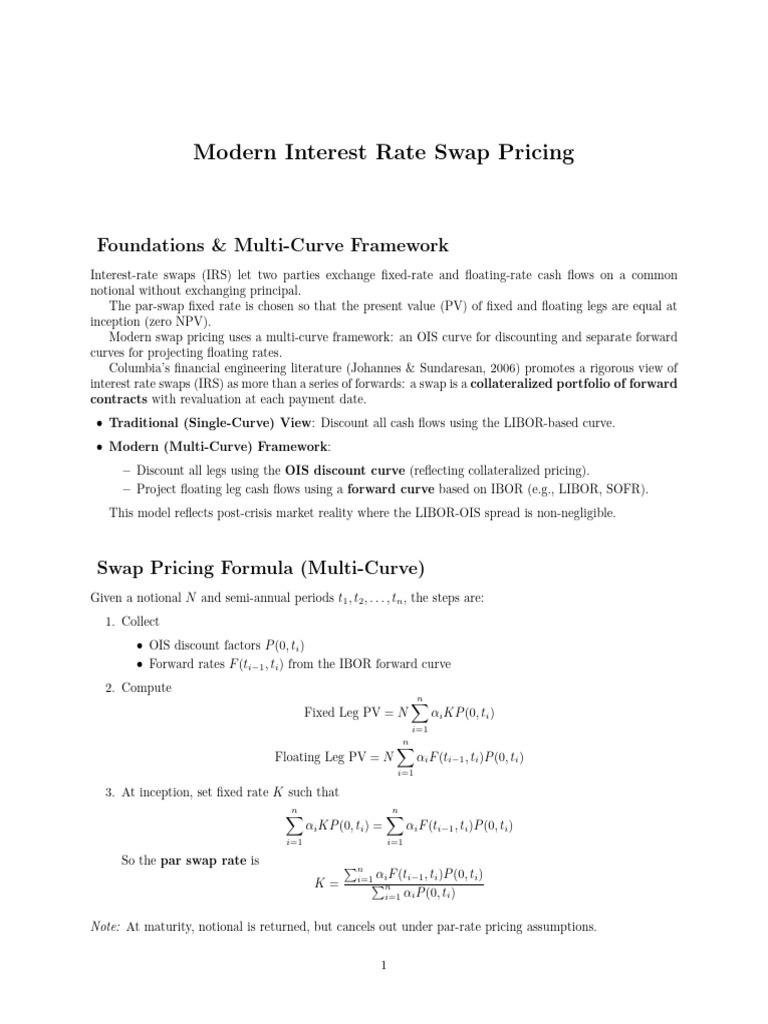 Multi-Curve IRS Pricing Explained | PDF | Interest Rate Swap | Swap ...