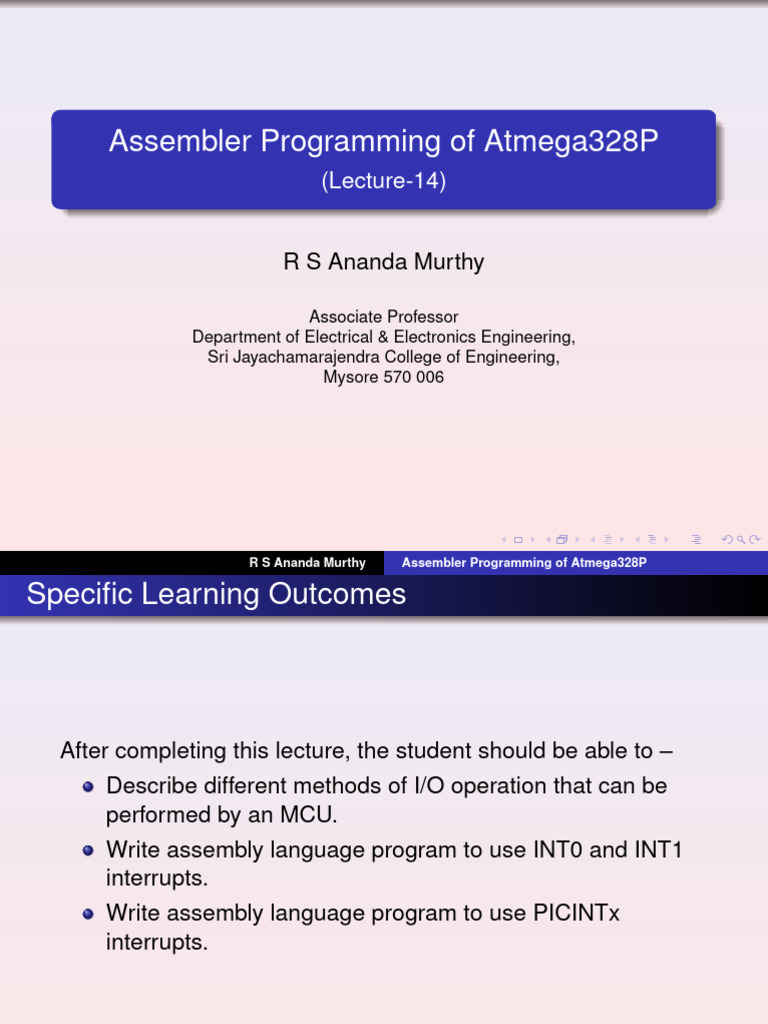 L14 Assembly Language Programming of Atmega328P | PDF | Microcontroller ...
