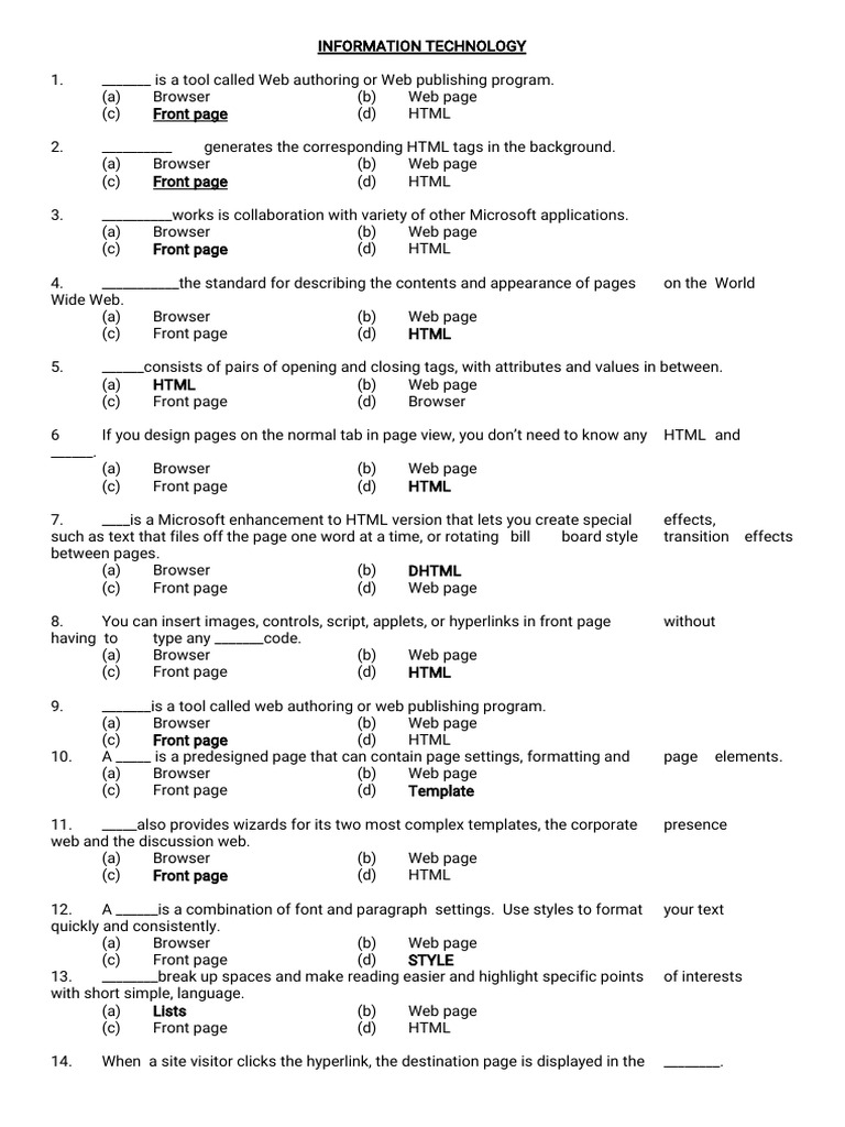 It 380 Questions | PDF | Hypertext | Web Development
