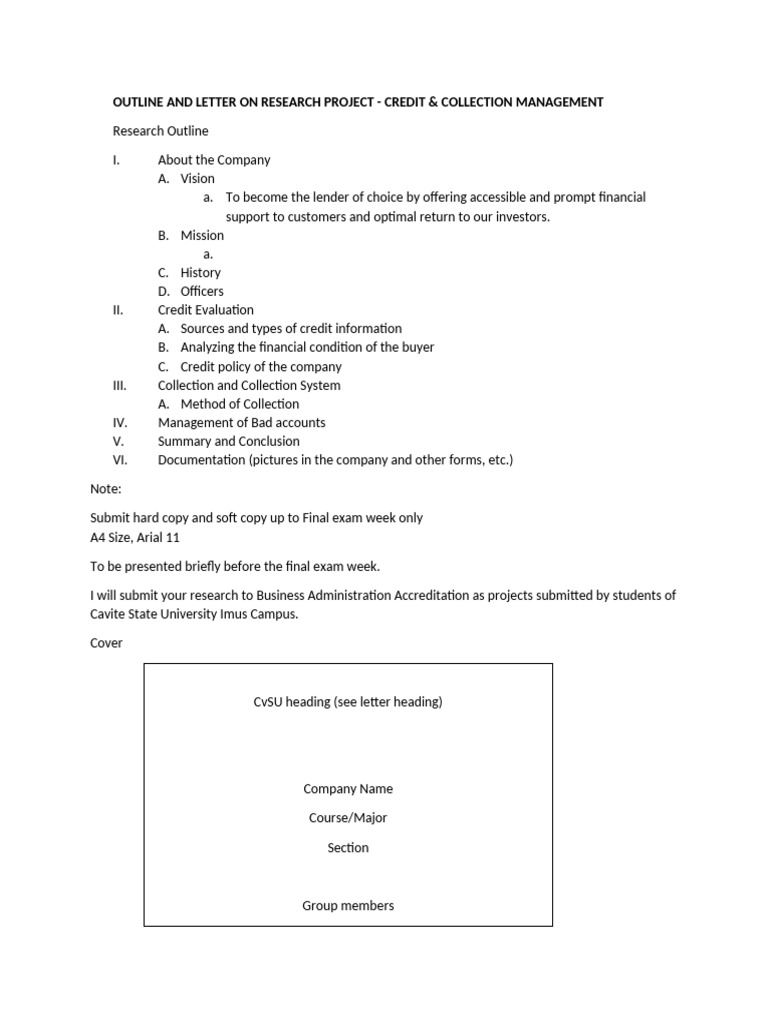 CCM-letter Outline Research-Proj | PDF