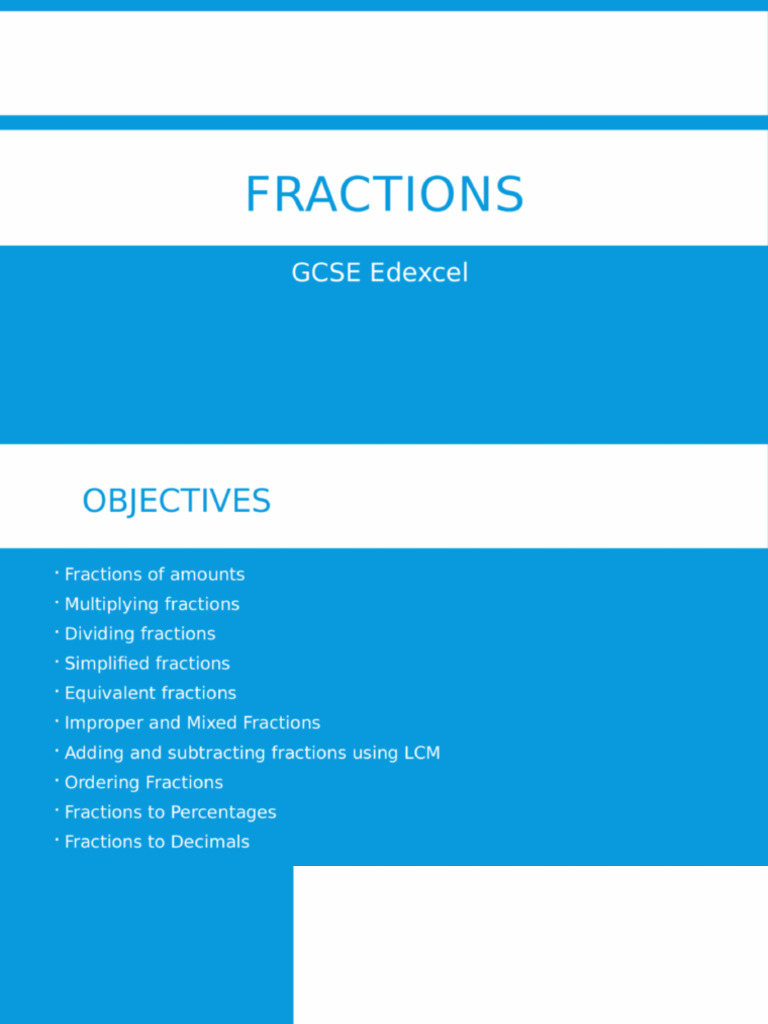GSCE Edexcel Fractions | PDF
