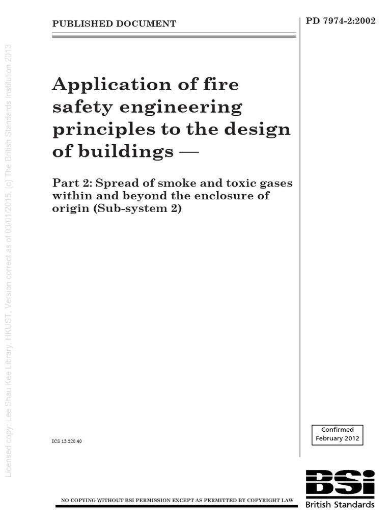 PD 7974-2-2002 Application of Fire Safety Engineering Principles To The ...