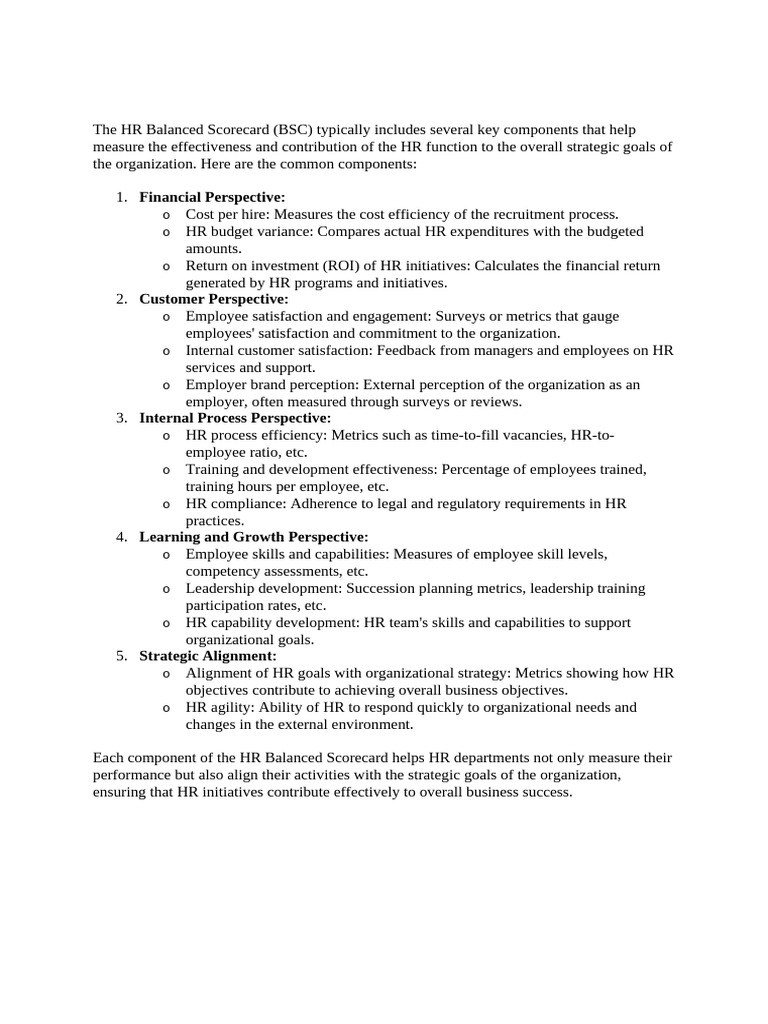 HR Balanced Scorecard Overview | PDF | Performance Appraisal | Economies