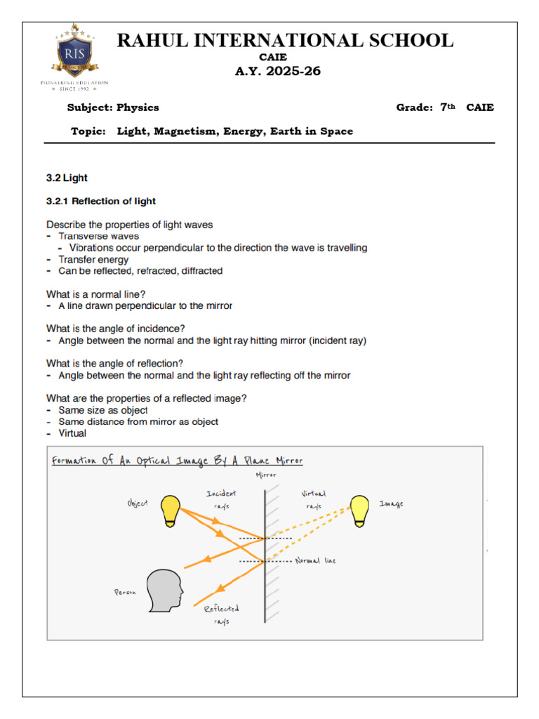 Light, Magnetism, Energy, Earth in Space | PDF