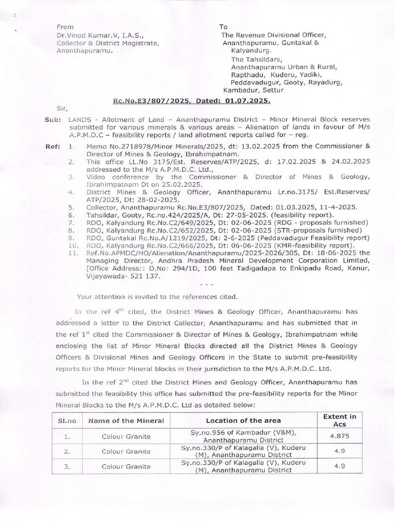 Allotment of Land Minor Mineral Block - 0001 | PDF