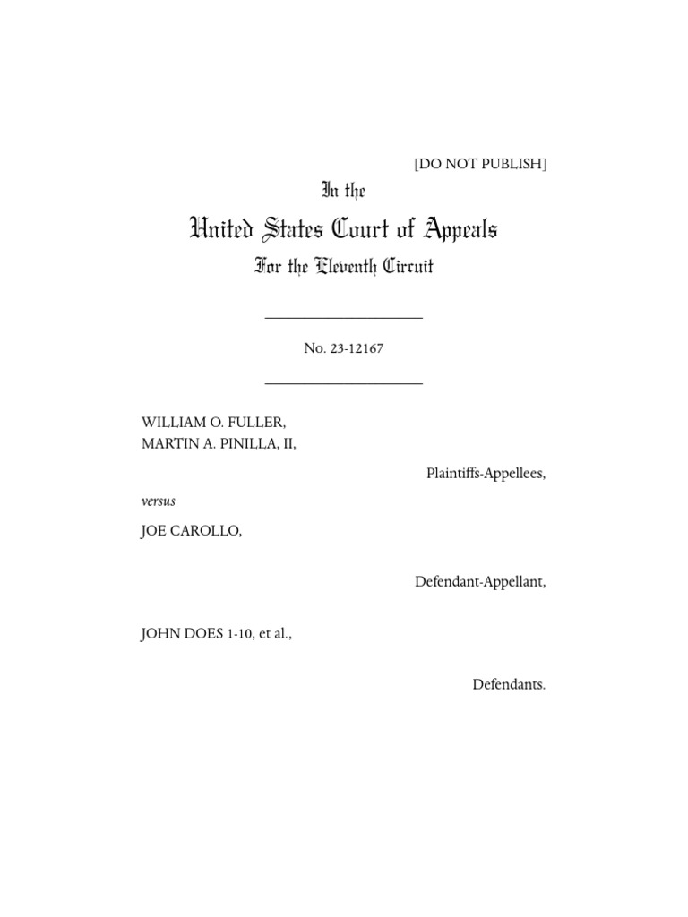 U.S. Court of Appeals Ruling Against Joe Carollo | PDF | Prejudice (Legal Term) | Appeal