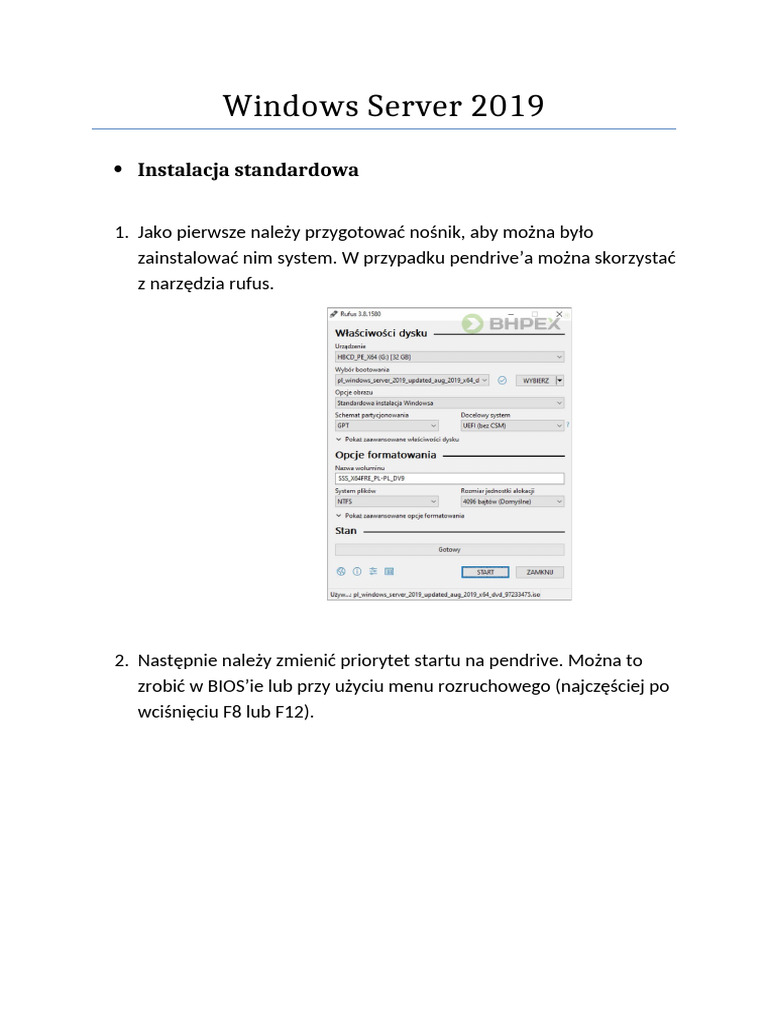 Instalacja Windows Server 2019 | PDF