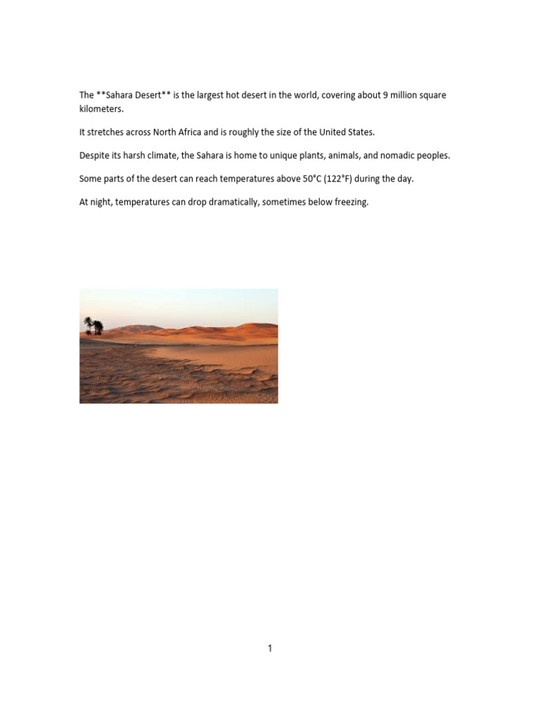 Sahara Desert | PDF