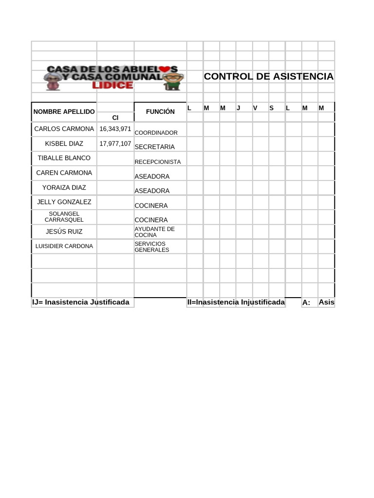 Formato de Asistencia Mensual | PDF