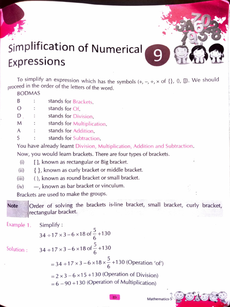 Simplication of Numerical Expressions | PDF | Mathematics | Arithmetic