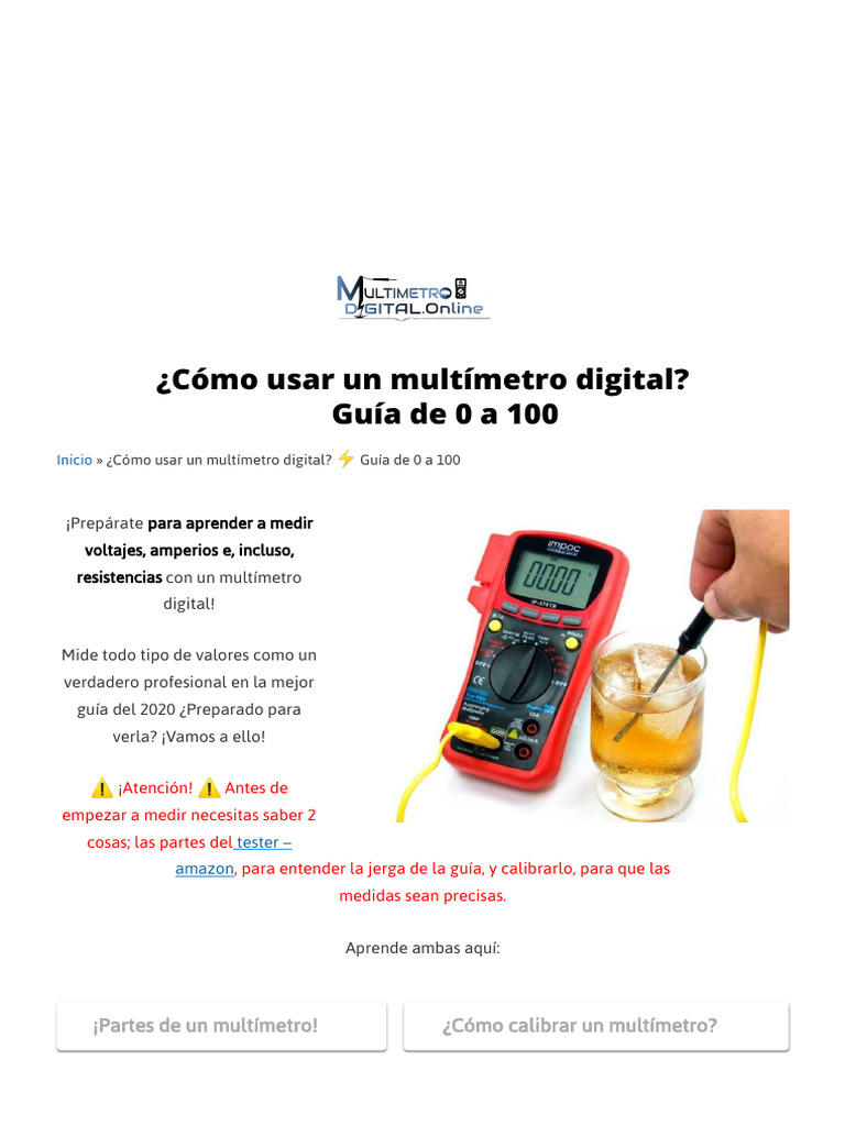 Guía para usar un multímetro digital | PDF | Cantidad | Bienes ...
