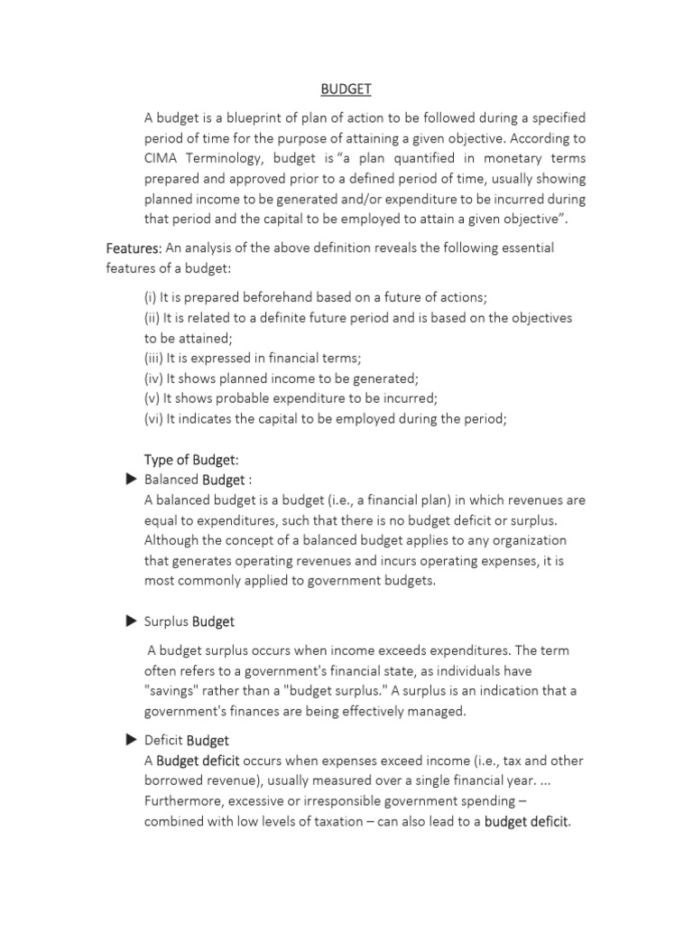 Budget and Financial Terms | PDF | Cost Of Living | Deflation
