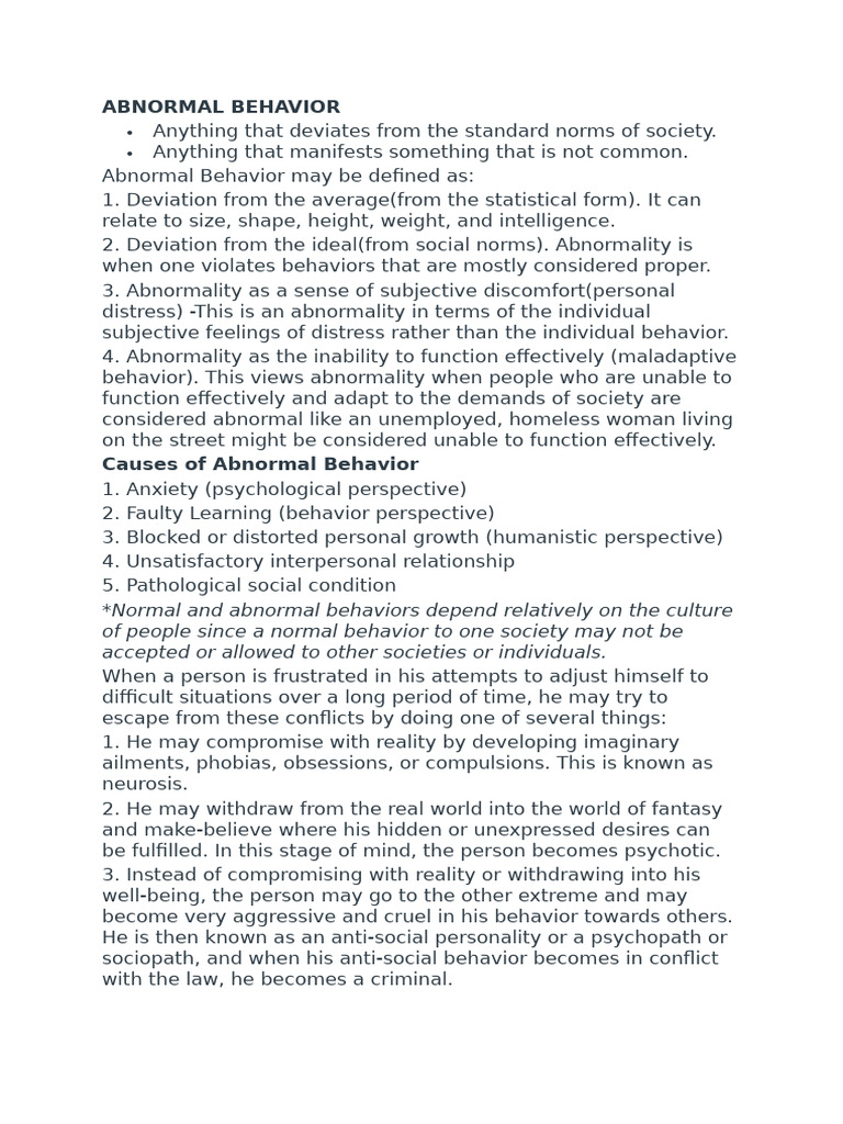 7.2 Abnormal Behavior | PDF