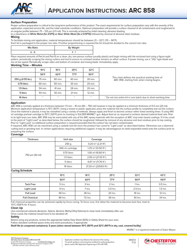 ARC 858 Application Instructions | PDF | Abrasive | Welding