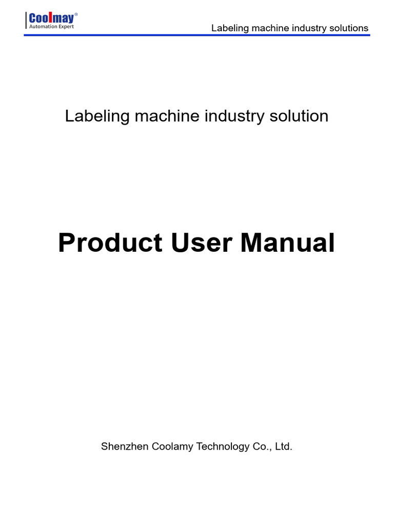 Labeling Machine User Manual | PDF | Programmable Logic Controller ...