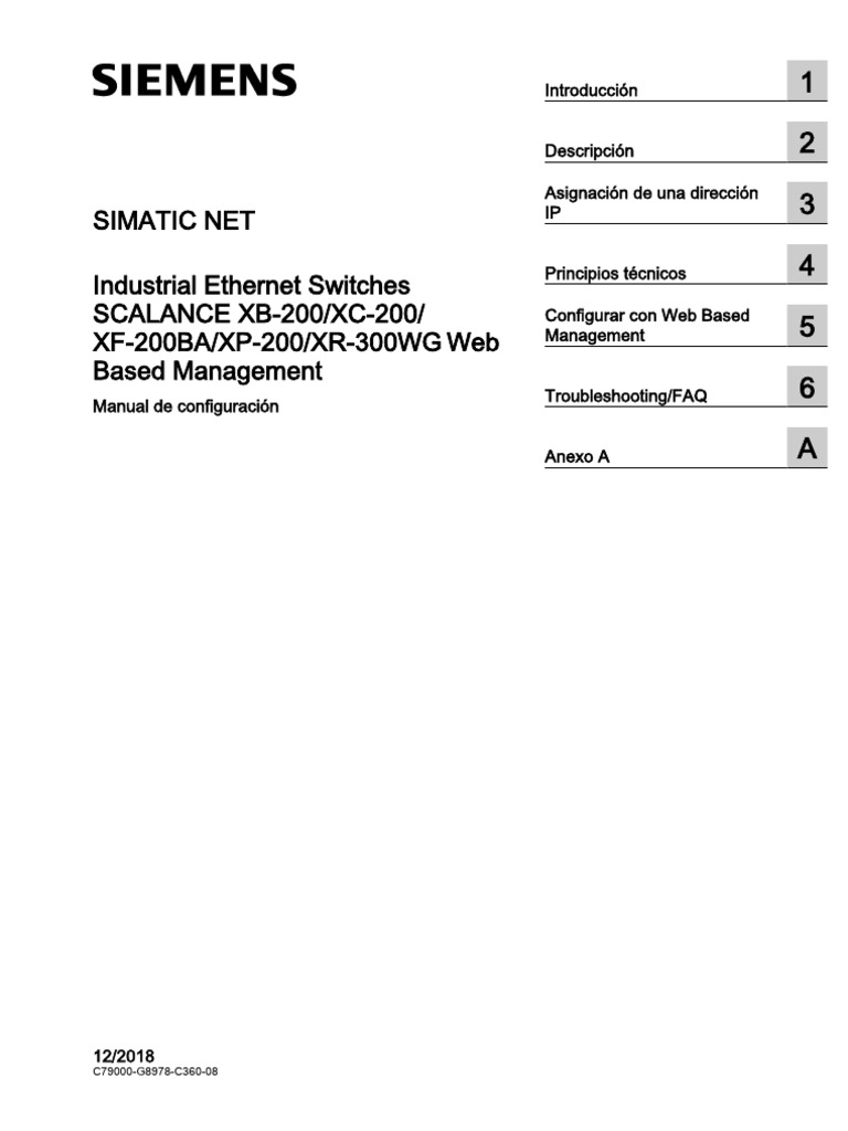 Simatic Net Scalance xb200 | PDF | Estándares de telecomunicaciones ...